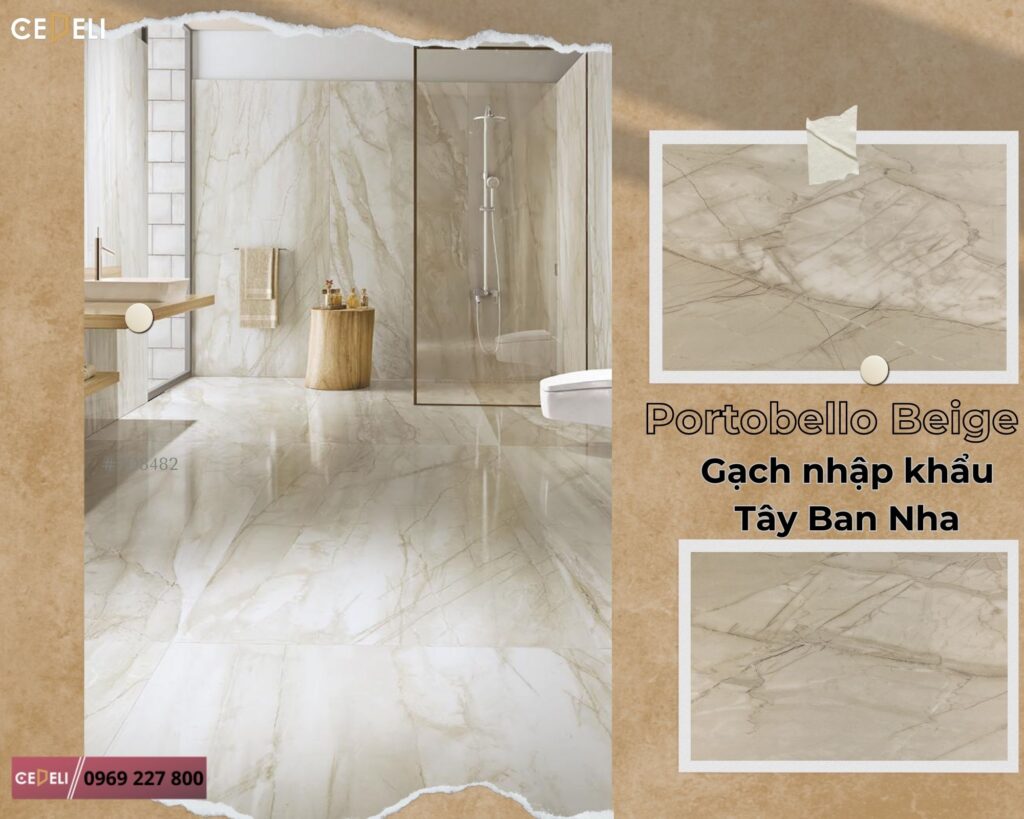 Gạch Tây Ban Nha Portobello Beige vân đá tự nhiên