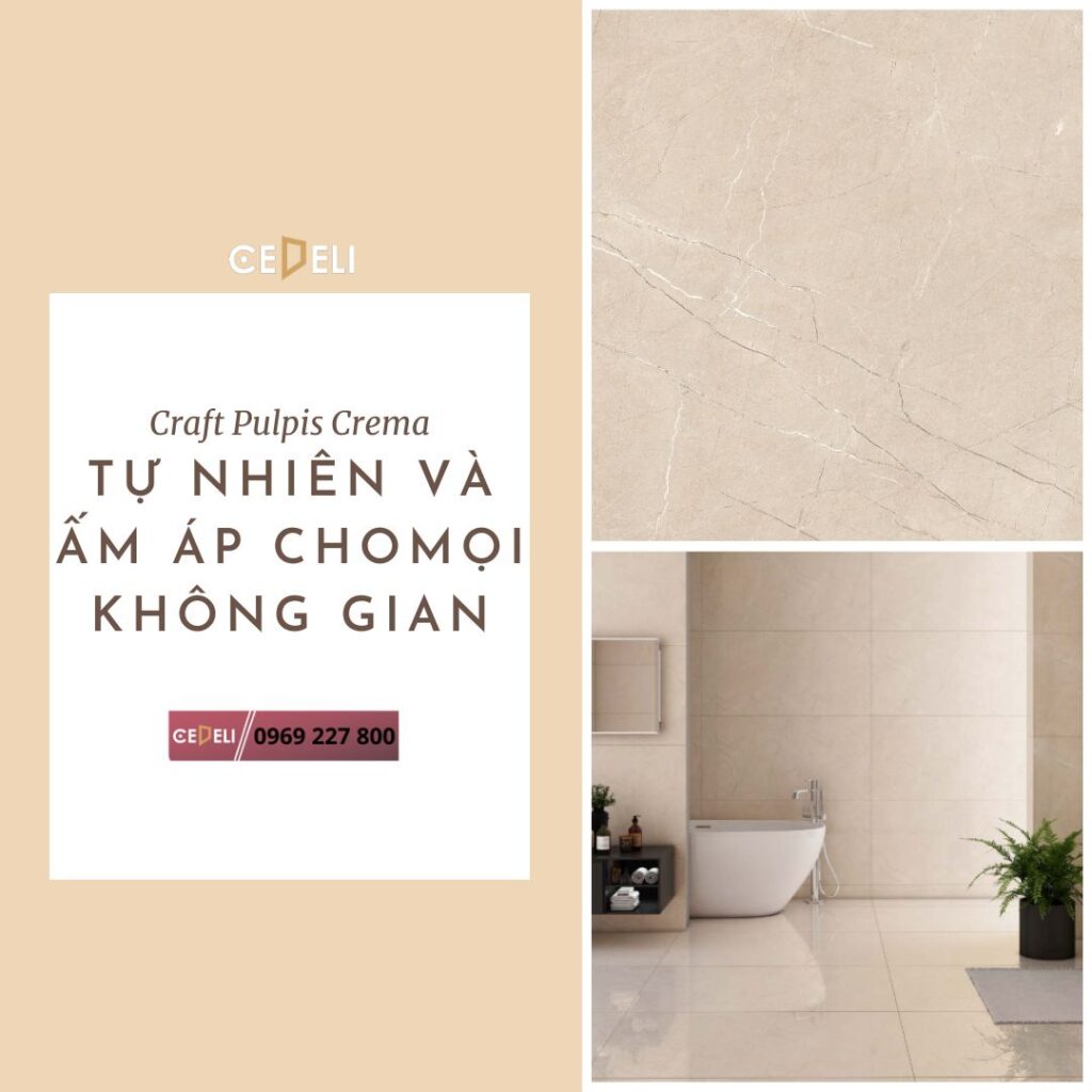 Gạch ốp lát nhập khẩu India Craft Pulpis Crema - Cedeli