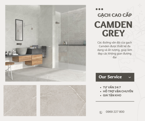Gạch nhập khẩu Tây Ban Nha Camden Grey - Cedeli